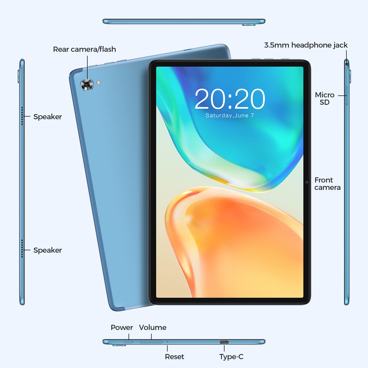 TECLAST Tablet 10 inch Android 12 Tablet, M40PLUS 16GB RAM+128GB ROM, Dual 13MP+5MP Camera, WiFi, Bluetooth, GPS, 1TB Expand Support, IPS Full HD Display
