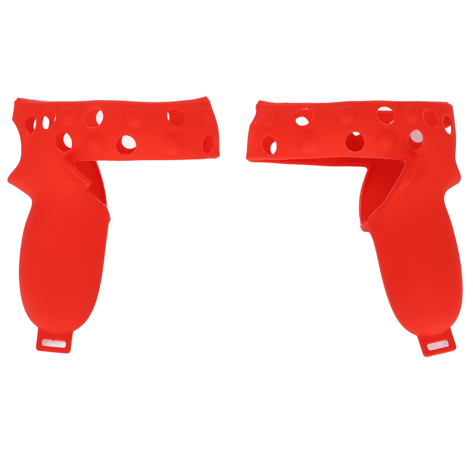 Zyyini VR Controller Grip Cover, Silicone VR Controller Handle Silicone Protective Cover with Adjustable Knuckle Strap,for Oculus Quest 2 Handle Controller(red)