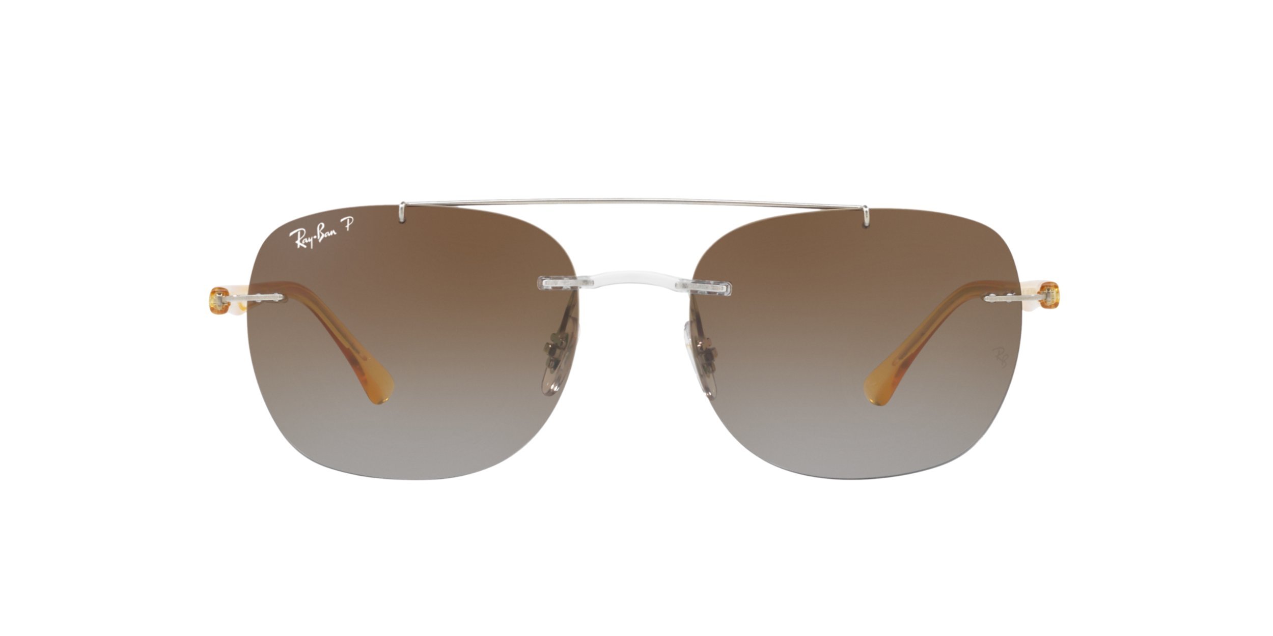 Ray-Ban Men's RB4280 Square Sunglasses, Transparent/Polarized Brown Gradient, 55 mm