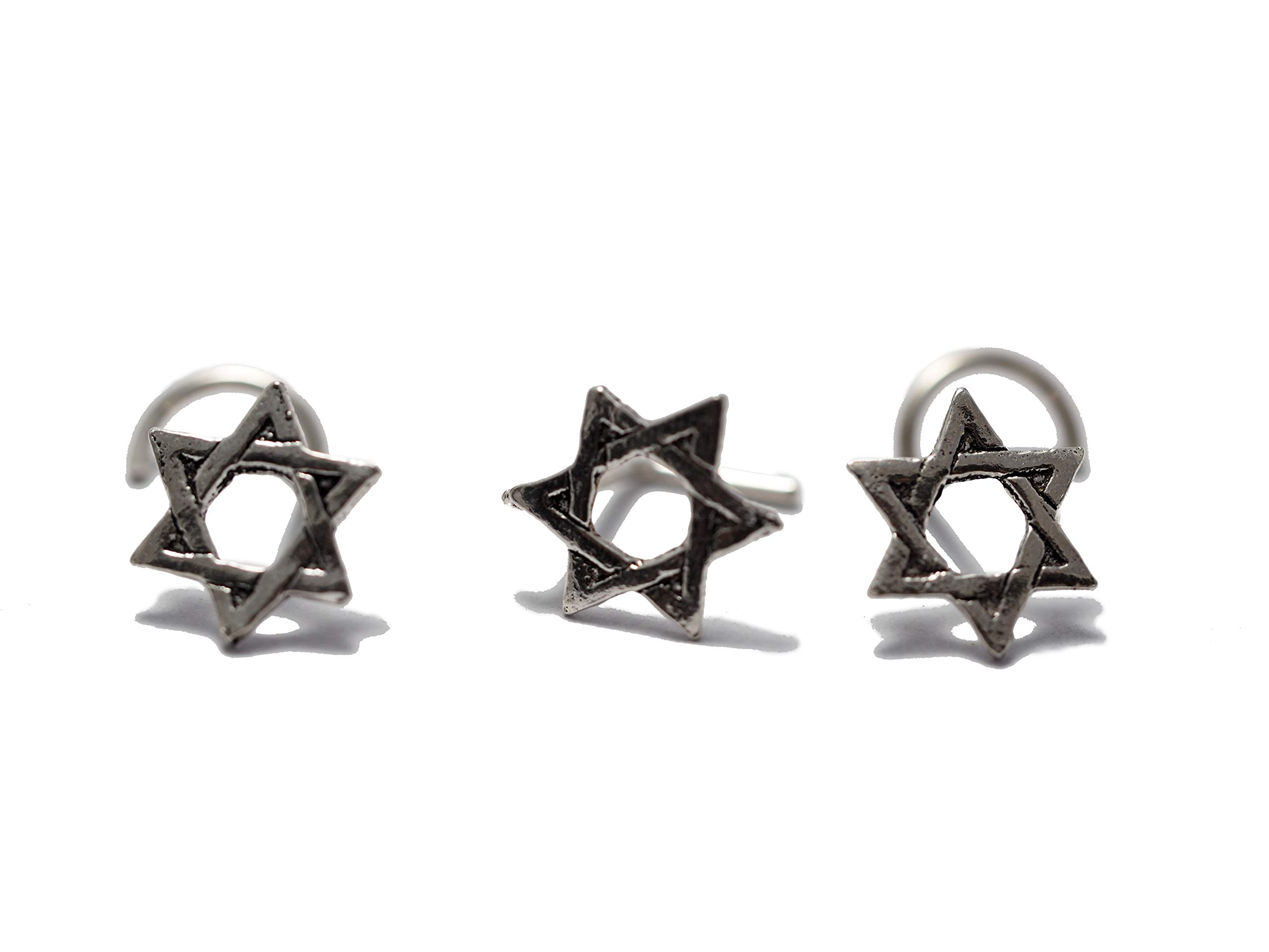 Studs Star of David Nose, 925 Sterling Silver Nose, Jewelry Nose, Body Piercing Jewelry, Nose Piercing, Body Jewelry (20g L Bend)