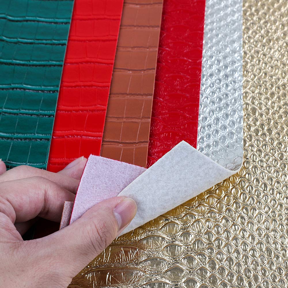 SGHUO 15pcs Faux Leather Sheets Embossed Fabric Sheets for Making Earrings, Hair Bows, Keychains and DIY Valentine's Day Craft (6.3 Inches x 8.3 Inches)