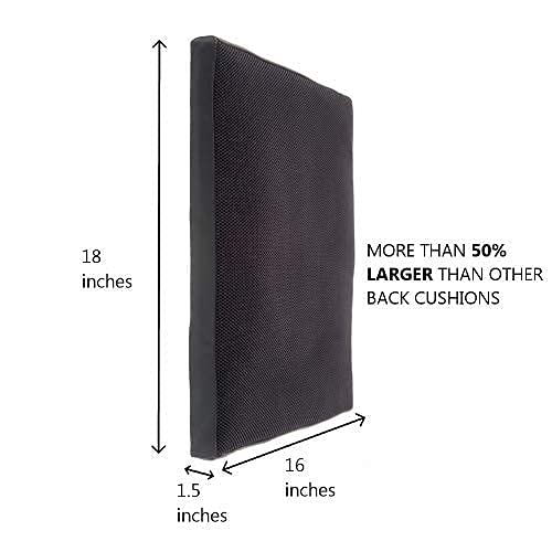 PURAP Lumbar and Back Cushion - for Office Chairs, Cars, Trucks, Wheelchairs - with Pressure Relief Fluid 3D Flotation Technology – 18 x 16 x 1.5 inches