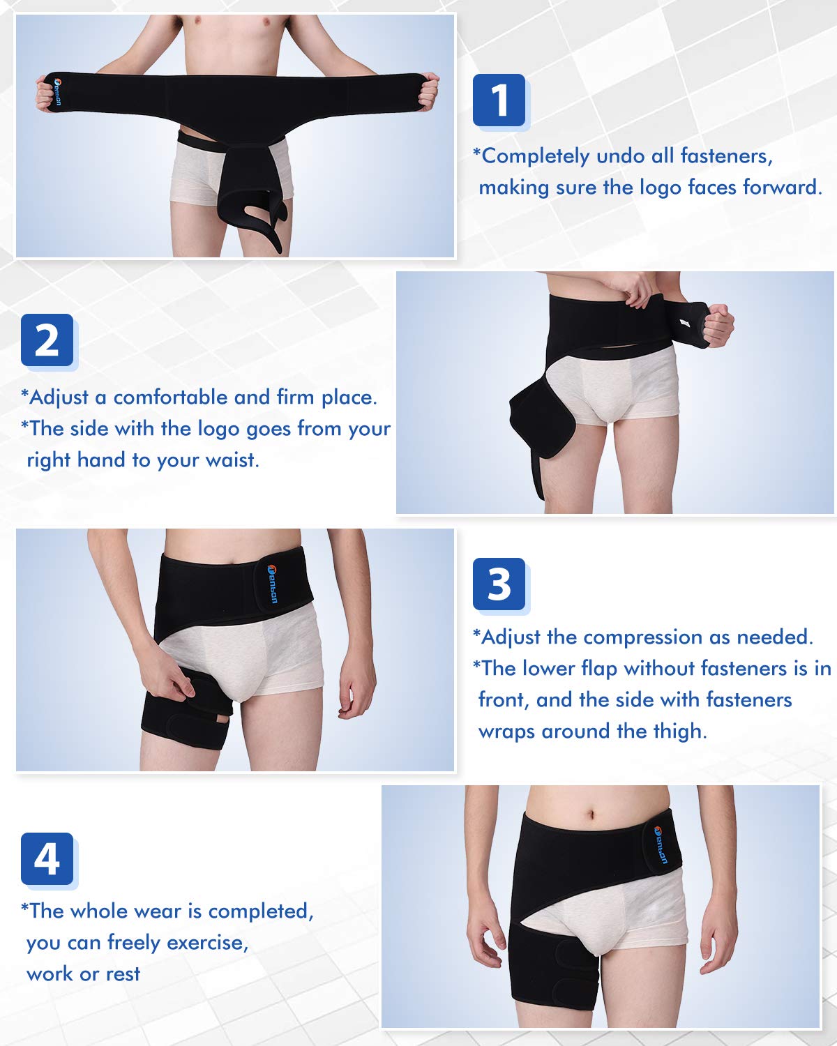 Tenbon Hip Brace Sciatica Nerve Pain Relief Groin Support Thigh Back Brace Suitable for Both Men and Women