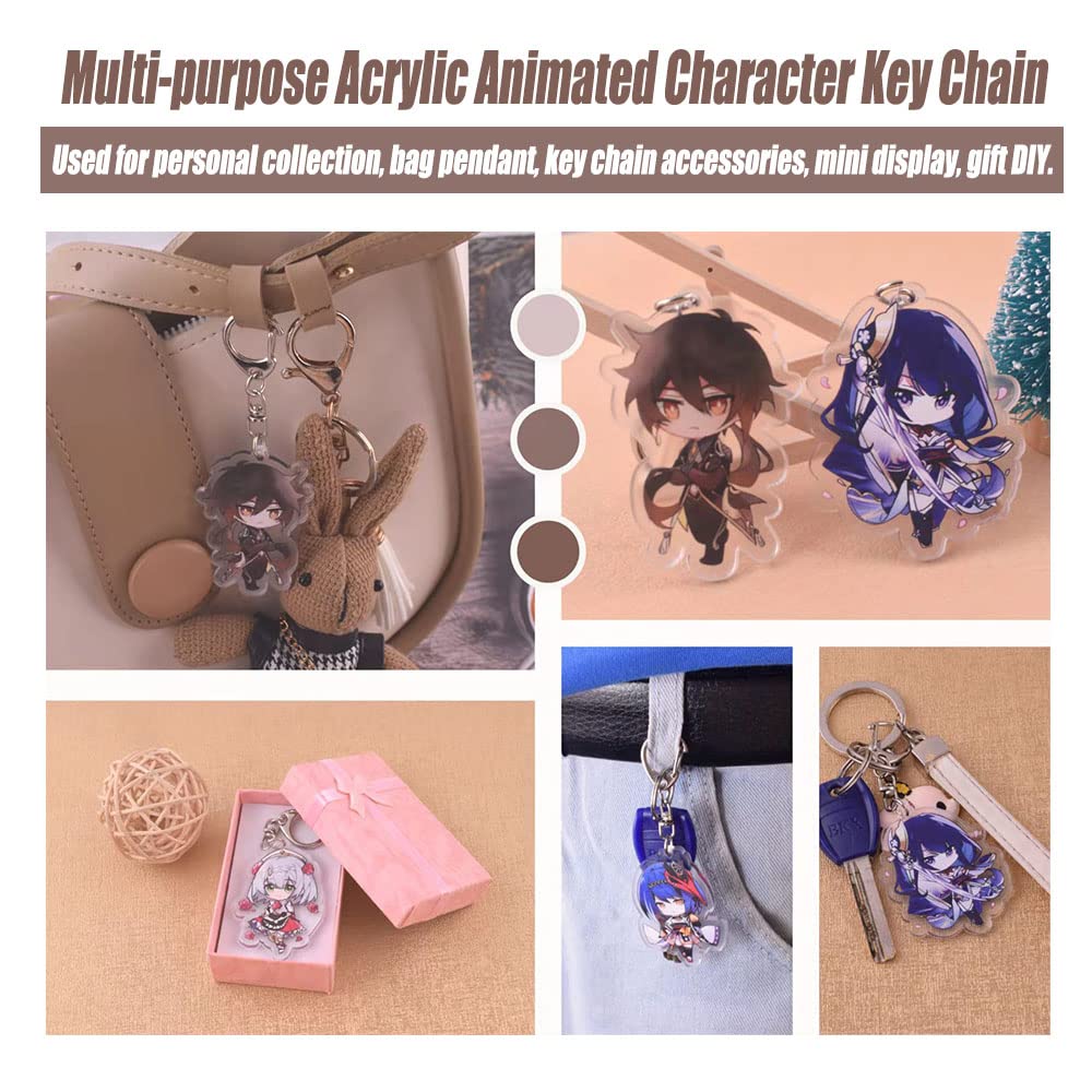 XHWUDI Genshin Impact keychain Set - Acrylic Keychain 30 Pack Genshin Anime Keychains with Key ring for men and Women
