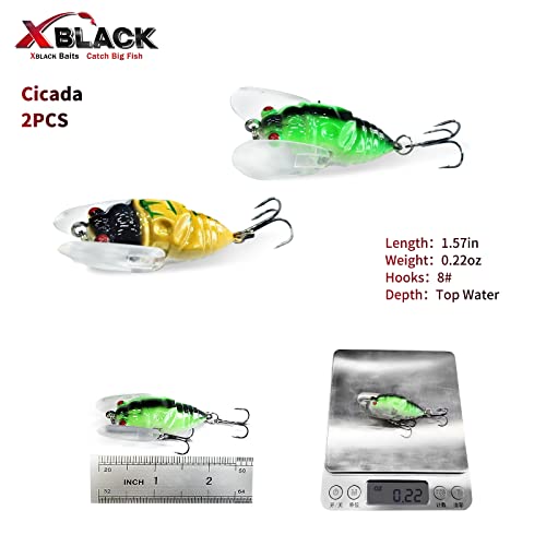 XBLACK Hard Fishing Lures Set 20PCS Minnow Popper Jointed Frog Cicada Cricket Baits for Beginner Starter, XBLACK Baits, Catch Big Fish!