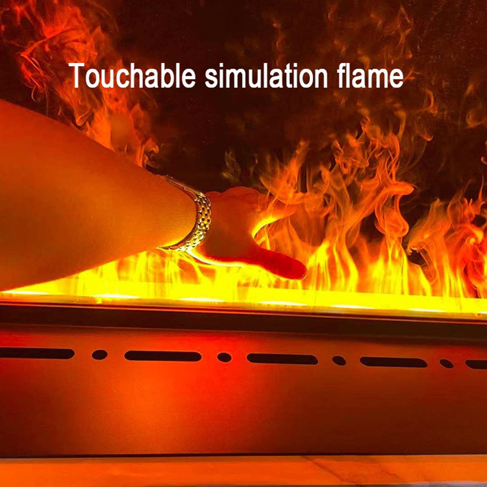 UNNS Water Vapor Fireplace 70.8" Recessed Electric Fireplace Low Noise Adjustable 13 Color 3D Flame Fireplace with Remote, Overheating Protection,Black Electronic Fireplace