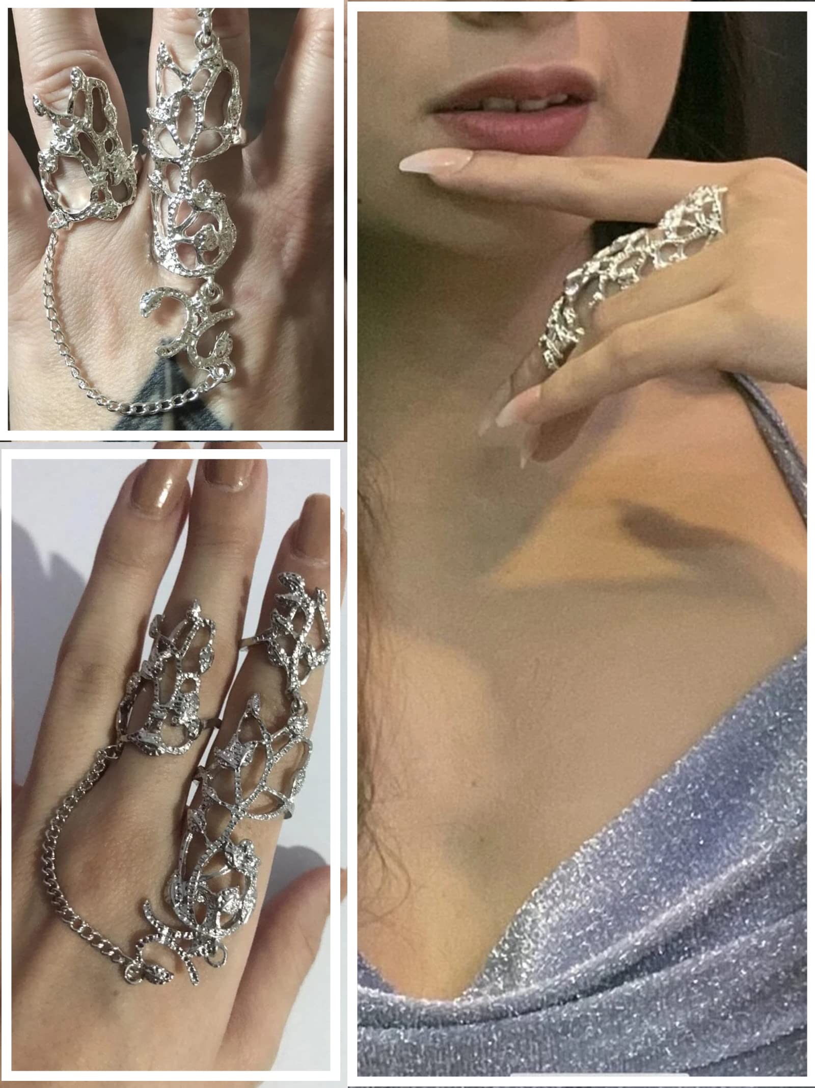 YANCHUN Women Charm Leaf Full Finger Ring