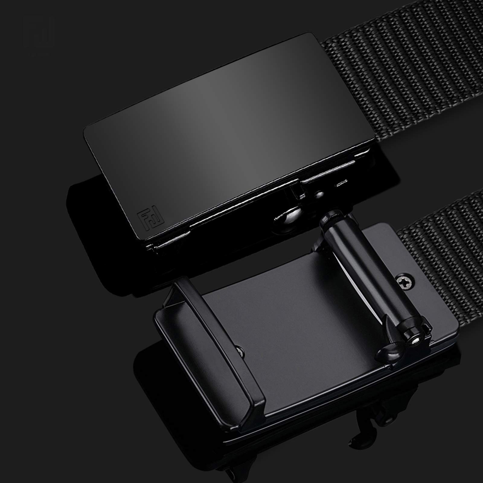 WONDAY Nylon Ratchet Belt 2 Pack, Web Belts for Men Nylon Belt Automatic Slide Buckle (Black+Grey, S - Fit waist 30"-36")