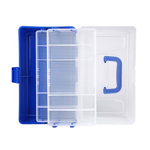 Yeuipea Fishing Tackle Accessory Storage, 3 Layers Plastic Fishing Tackle Accessory Storage Hodler Box for Lures Hooks