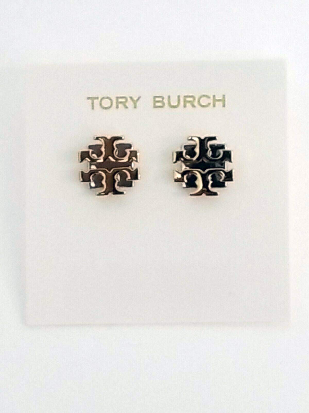 Tory Burch Women's 73221 Large T-Logo Stud Earrings Tory Silver and Tory Gold