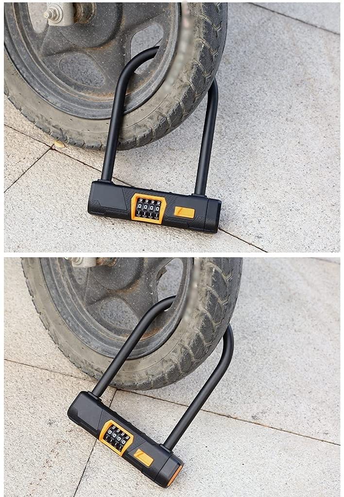XIXIDIAN Bicycle U Lock Anti-Theft Bike Password Lock Heavy Duty Combination U Lock Bike Lock