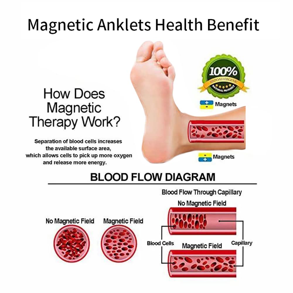Wollet Titanium Magnetic Anklet Ankle Bracelet for Women with Magnets Jewelr