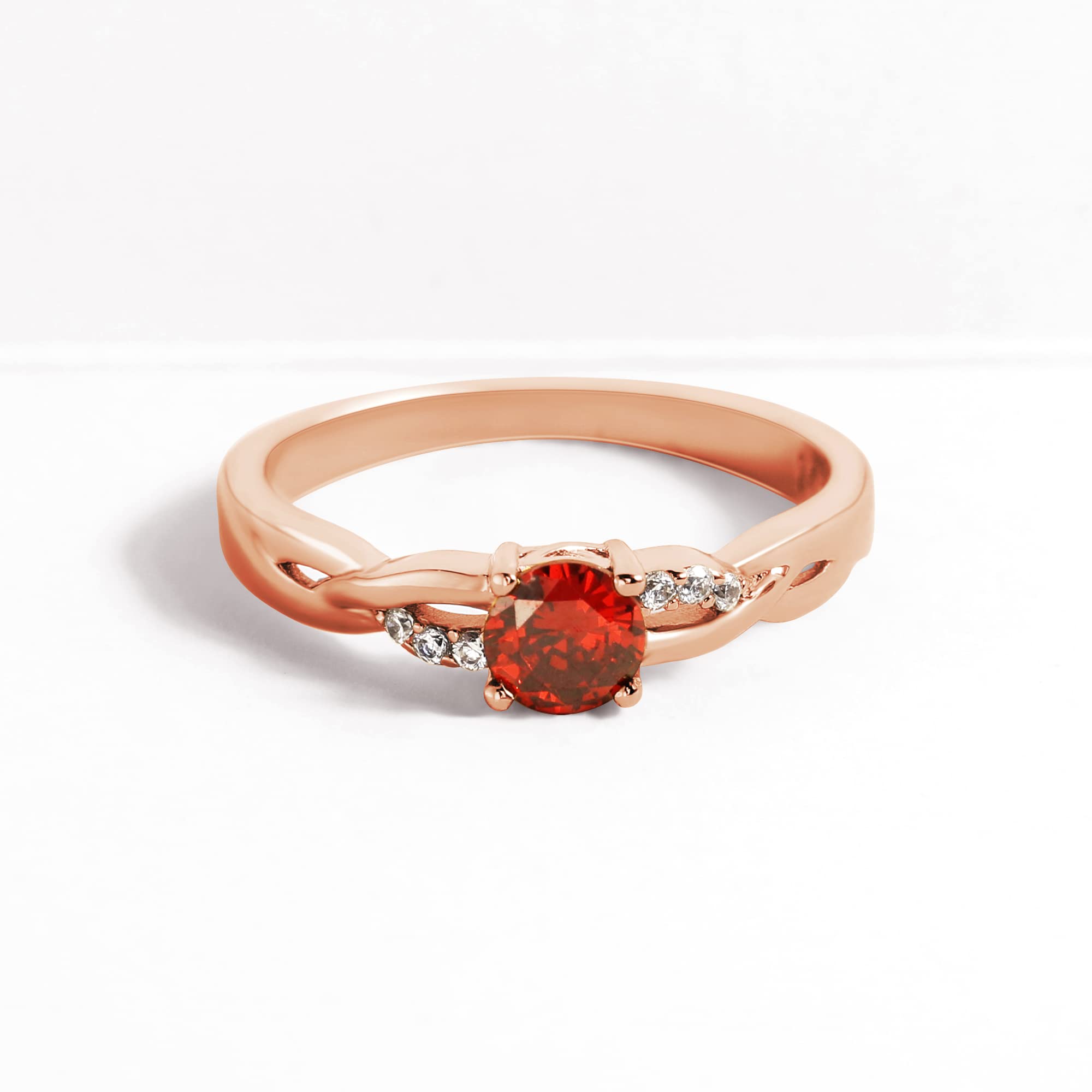 Xtiaotfrdy Custom Simulated Ruby Ring Personalized January Birthstone Ring Birthday Gift for Her Infinity Ring Promise Engagement Wedding Band Customized Mothers Day