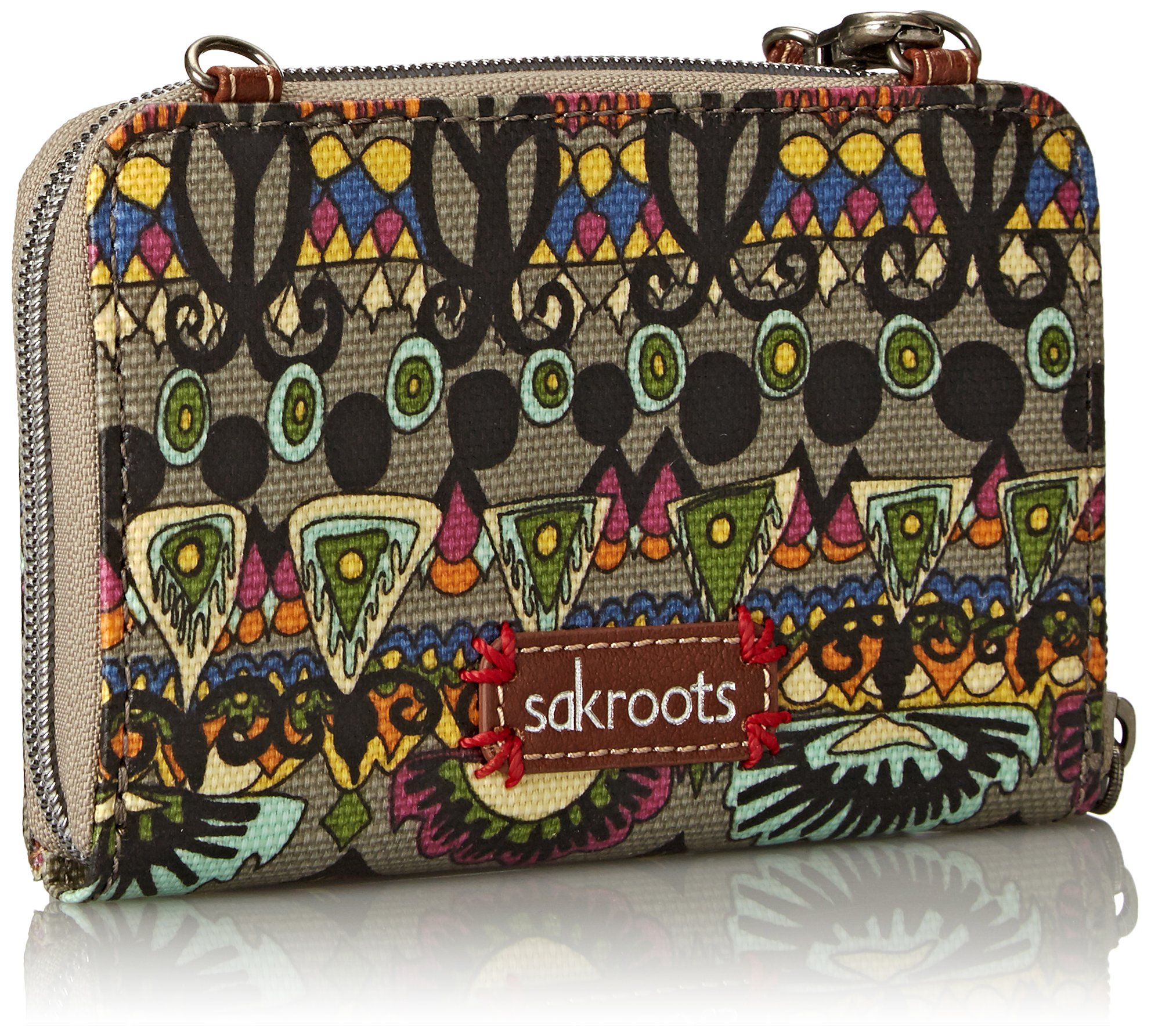Sakroots Women's Artist Circle Smartphone Crossbody, Charcoal One World, One Size