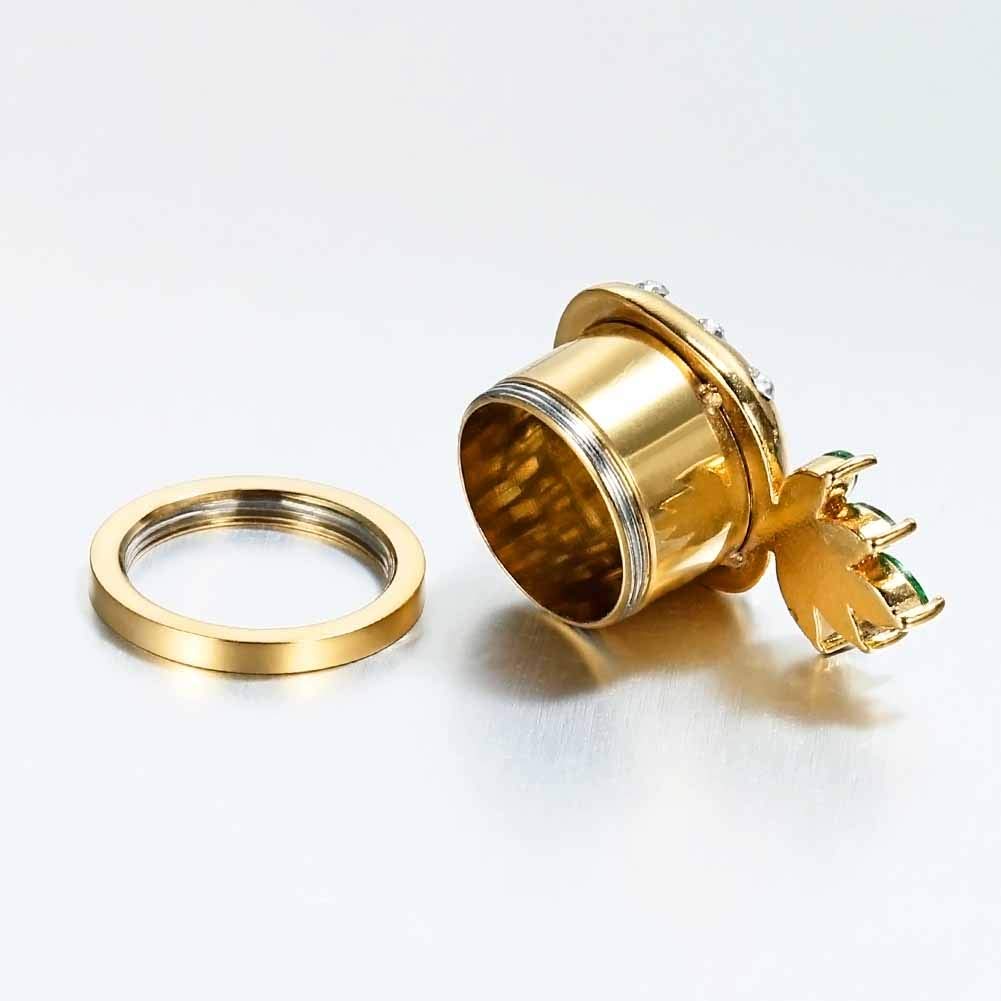 TBOSEN Stainless Steel Screw Gold Pineapple Ear Gauges Plugs Tunnels Expander Body Piercing 2 PCS