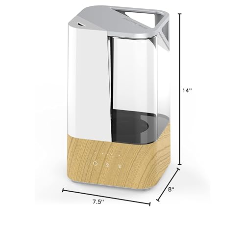 Sharper Image UHS2-SI Ultrasonic Humidifier with 1.5 Gallon Tank, 3 Levels of Warm or Cool Mist, Auto Shut, White, UHS2-SI β 1.5 gallon