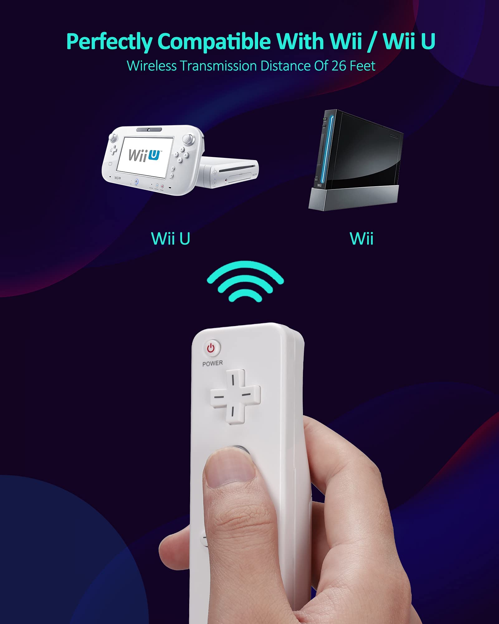 YCCTEAM Remote Controller for Wii, Wireless Remote Controller Compatible with Wii/Wii U, Wii Remote Control Replacement Remote Game Controller with Silicone Case and Wrist Strap (Upgraded)
