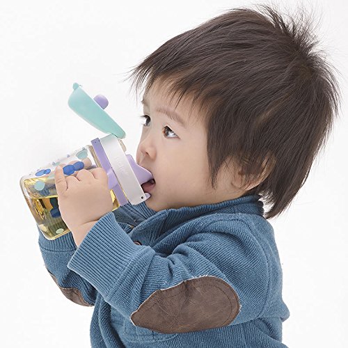 Richell Aqulea outing straw mug 320 Light blue