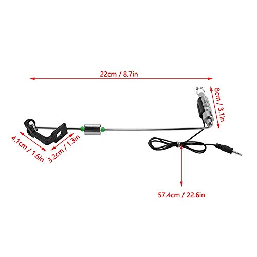 Yeuipea Fishing Bite Indicators,Fish Bite Alarm LED Illuminated Indicators Chain Hanger Fishing Tool Tackle Accessory 16-2602