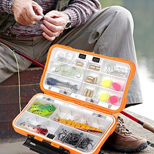 Yeuipea Fishing Bait Lure Box, ABS Waterproof Fishing Tackle Box Bait Lure Hooks Storage Case Organizer Container Accessory(Large)