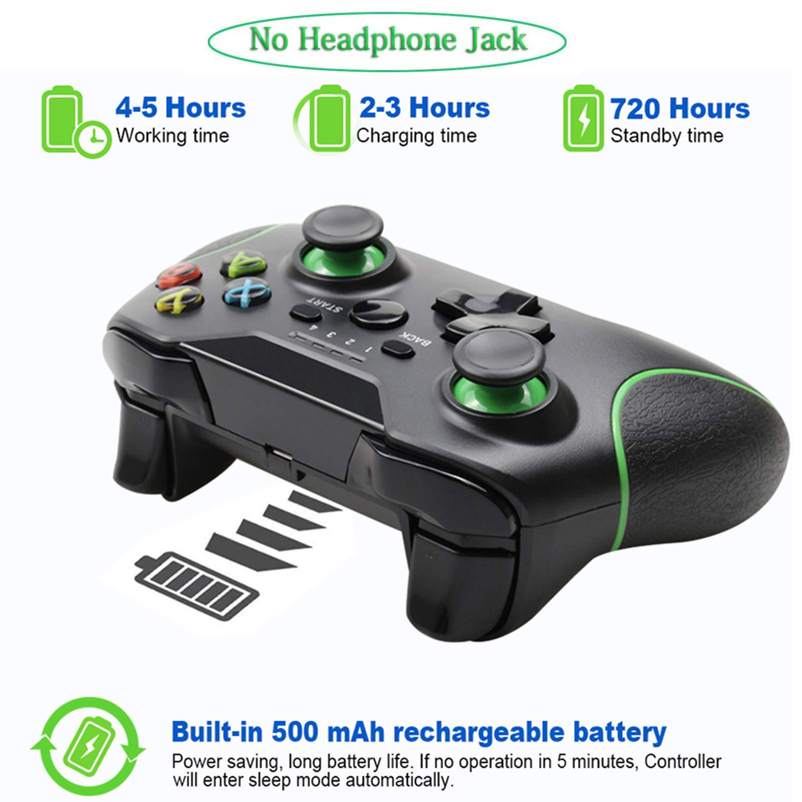 Wireless Controller for Xbox One, Upgraded 2.4GHZ Gamepad Compatible with Xbox One S, One X, One Elite, PC (Receiver Version)