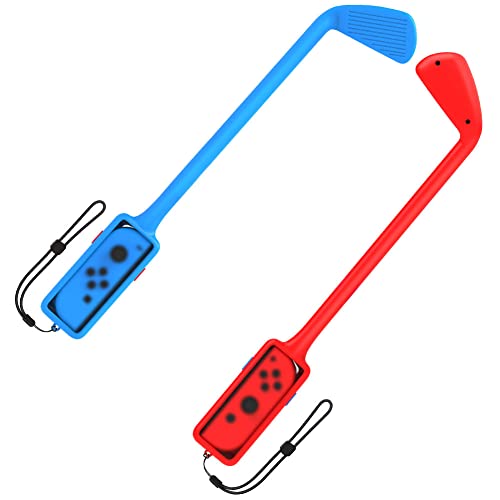 The Club for Mario Golf Super Rush, Golf Game Controller Grips for Super Mario Switch Game, 2 Pack Blue Red Clubs for Switch Mario Golf Club for Super Mario Golf Game