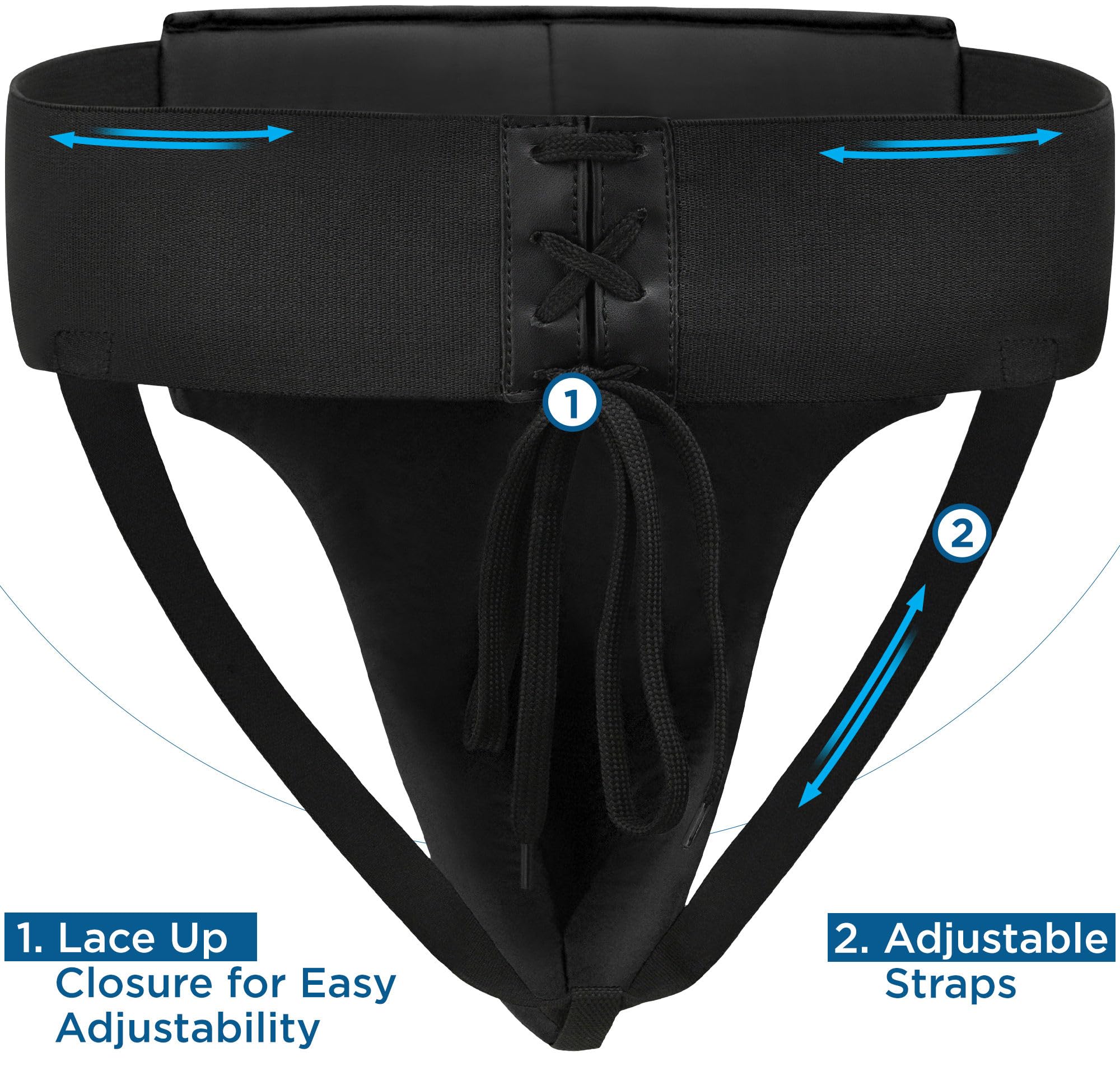RDX Groin Protector for Boxing, Muay Thai, Kickboxing and MMA Training, Maya Hide Leather Abdo Gear for Martial Arts , SATRA Approved Abdominal Guard for Karate and Taekwondo (Black, Large)