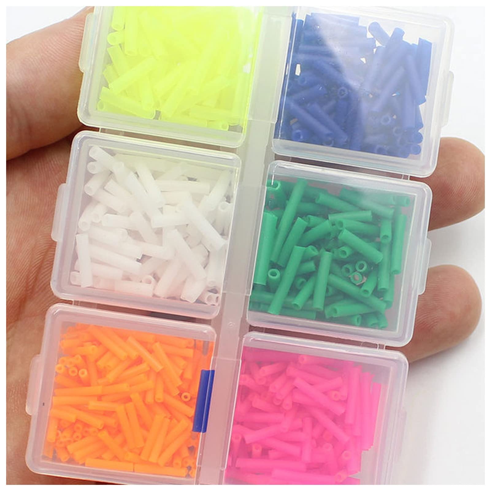 xiaopangtech Fishing Floats 1Box Assorted Pole Float Rubber Soft PVA Pole Floats Carp Fishing Accessories Coloured Float Rig Sleeves Rubbers Terminal Tackle Fish Tank Float (Size : 1 Box)