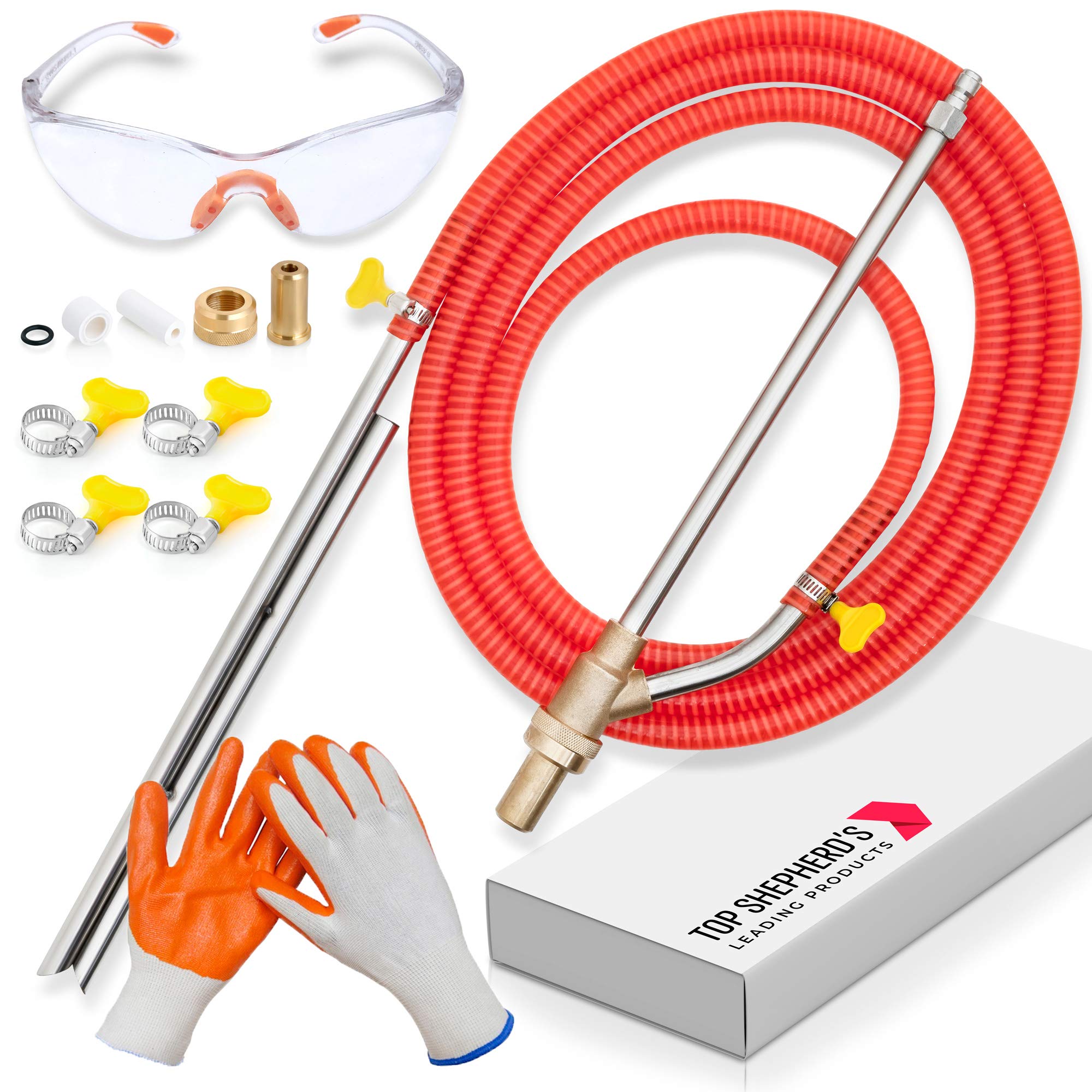 Sand Blaster For Pressure Washer - Wet Sandblasting Kit For Pressure Washer With Sand Blasting Nozzle Attachment, Hose, Sandblaster Wand, And Clamps Or Wet Media. Up To 5000 PSI. ¼” Quick Disconnect