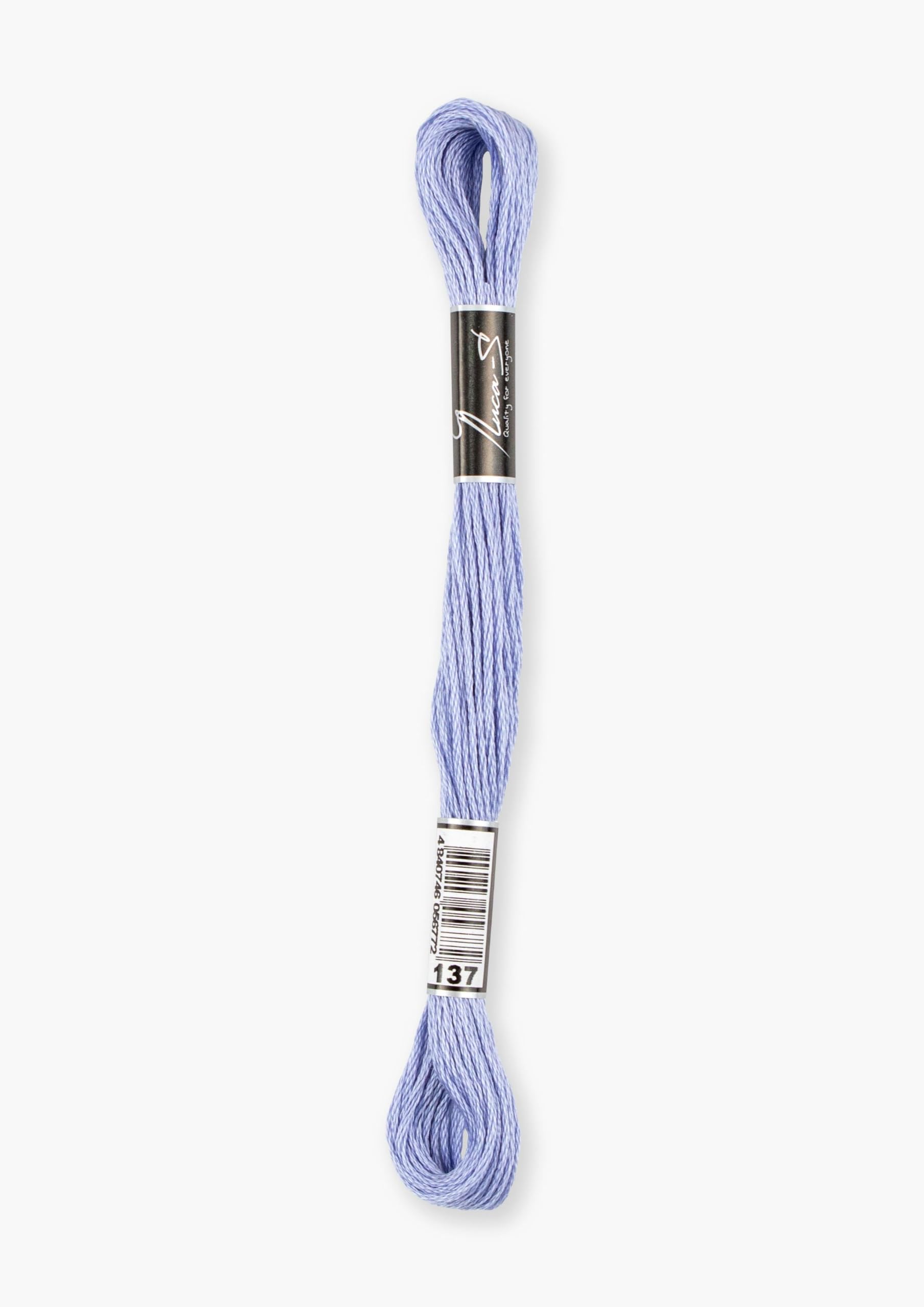 Premium Embroidery Thread Luca-S, 100% Giza cotton, Oeko TEX Certified Stranded Cotton - 137 / DMC 341 / Anchor 117