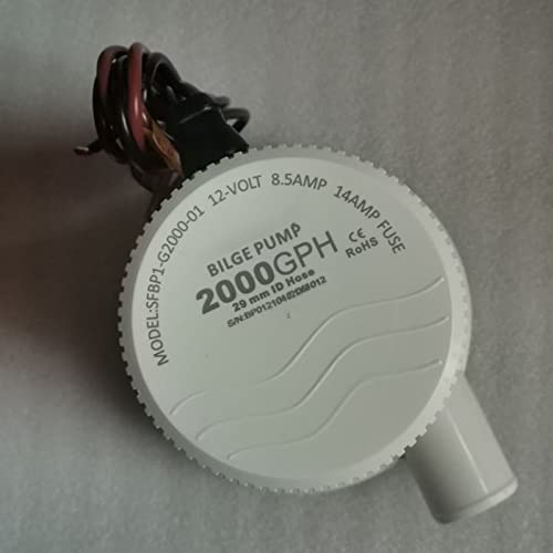 XuuSHA Hand Bilge Pump 12V/24V 2000GPH DC Electric Marine Submersible Bilge Pump Bilge Pump Automatic (Voltage : 24V)