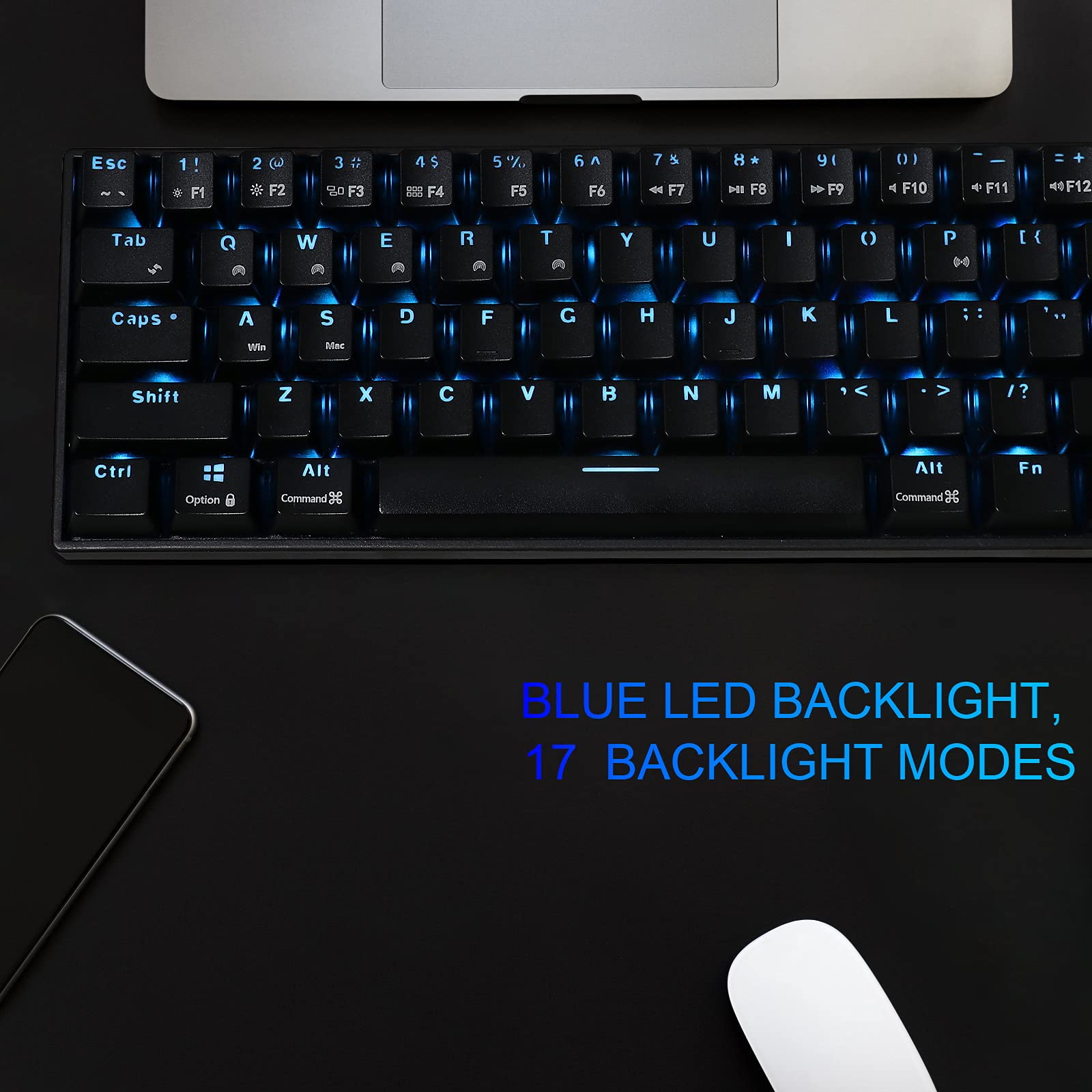 RK ROYAL KLUDGE RK71 Mechanical Keyboard 70% Compact Bluetooth Keyboard 71 Keys,Tenkeyless USB Wired/Wireless Portable Gaming/Office with Stand-Alone Arrow Keys for Windows MacOS (Red Switch-Black)