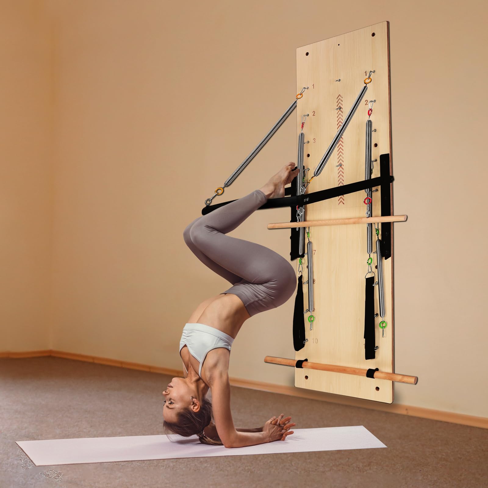 Pilates Springboard, Exercise Equipment, Wall Mounted Pilates Reformer Machine, Yoga Fitness Trainer Suitable for Home & Gym Workout