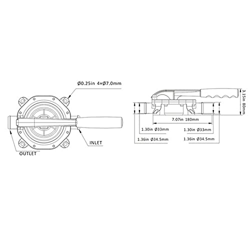 XuuSHA Hand Bilge Pump 720GPH Plastic Marine Boat Manual Bilge Diaphragm Pump Bilge Pump Automatic
