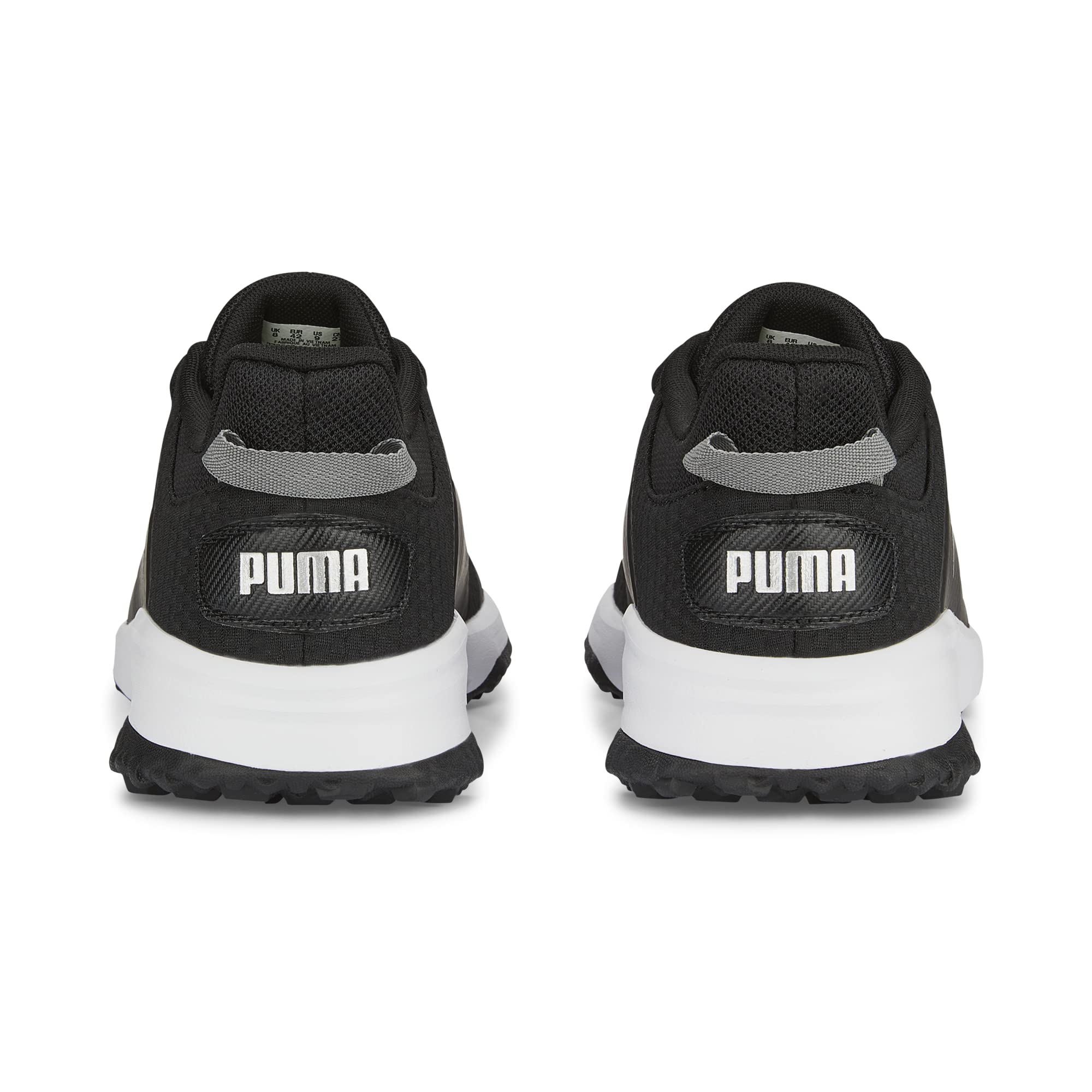 Puma Golf Men's Fusion Grip Extra Wide Golf Shoe, Puma Black-Puma Silver-Quiet Shade, 15