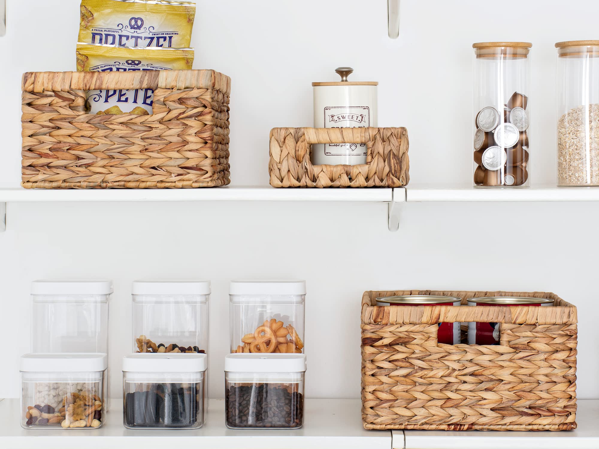 StorageWorks Wicker Storage Basket, Water Hyacinth Basket for Organizing, Water Hyacinth Basket for Toilet Paper