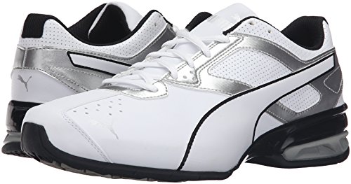 PUMA Men's TAZON 6 FM Cross Training Sneaker, Puma White-Puma Silver-Puma Black, 7