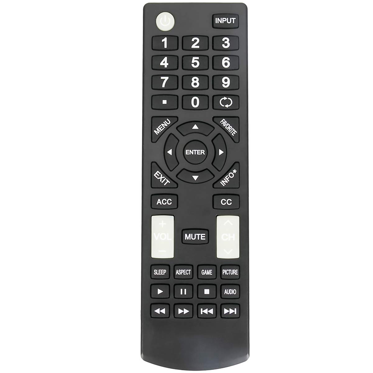 Replacement Remote Applicable for Insignia TV NS-32D220NA20 NS-43D420NA20 NS-55D420NA20 NS-39D310NA19 NS-19D310NA19 NS-24D310NA19 NS-22D510NA19 NS32D220NA20 NS43D420NA20 NS55D420NA20 NS39D310NA19