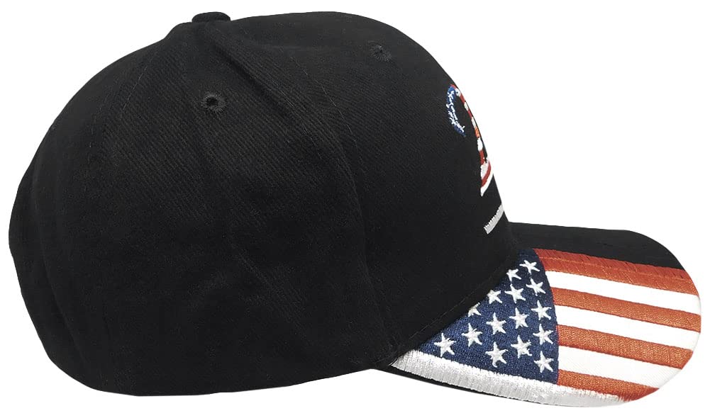 Trade Winds 2A 2nd Amendment 1791 USA Flag On Bill Black White 100percent Cotton Adjustable Embroidered Hat Cap,Multi , One Size