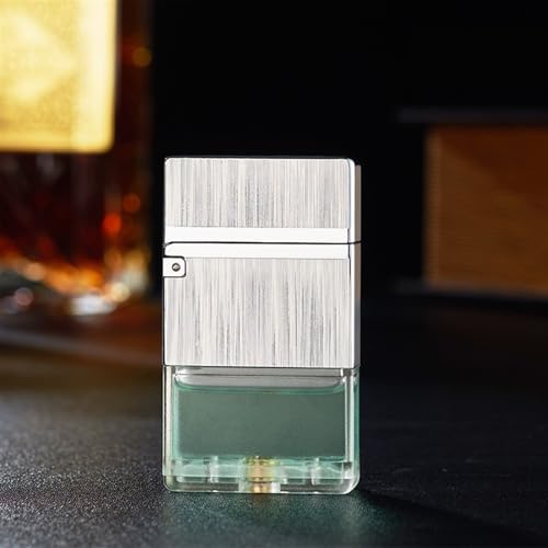 Retro Grinding Wheel Ignition Lighter Transparent Can Kerosene Lighter Metal Refillable Kerosene Lighter Classic Retro Big Steel Sound Candle Camping Kitchen Gift for Men (Color : C3)