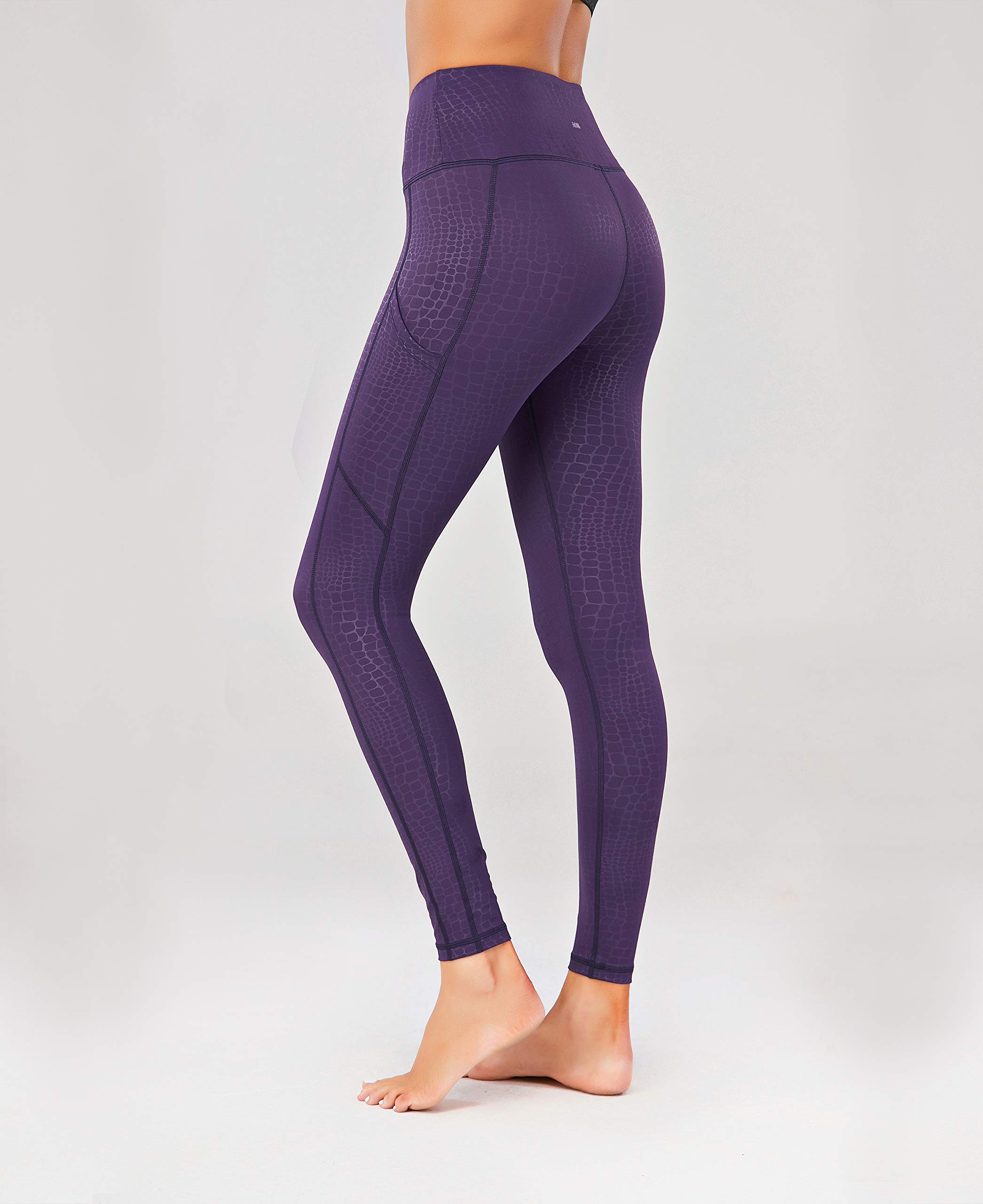 Workout Leggings for Women, 4 Way Stretch High Waist Tummy Control Yoga Pants with Pockets