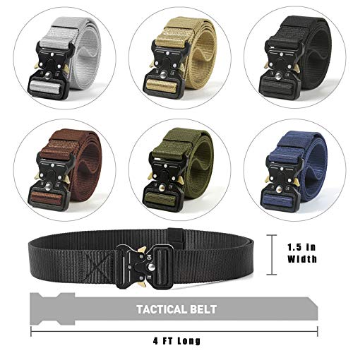 Xiclass Tactical Belt,Military Belts For Men, Durable Heavy Duty Nylon Belt With Quick Release Metal Buckle Work Belt 1.5 X 4 Ft, Blue