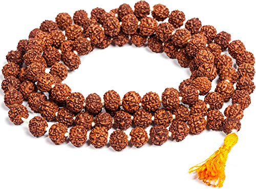 Petrichor Certified Original Nepali Rudraksha Mala with Certificate for Wearing and Japa Mala (5 Mukhi Mala, 108 beads Mala Rosary Garland)