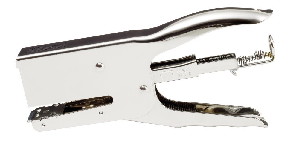 Rexel Metal Plier Stapler 55mm Throat Depth Silver (40 Max Sheet Capacity)