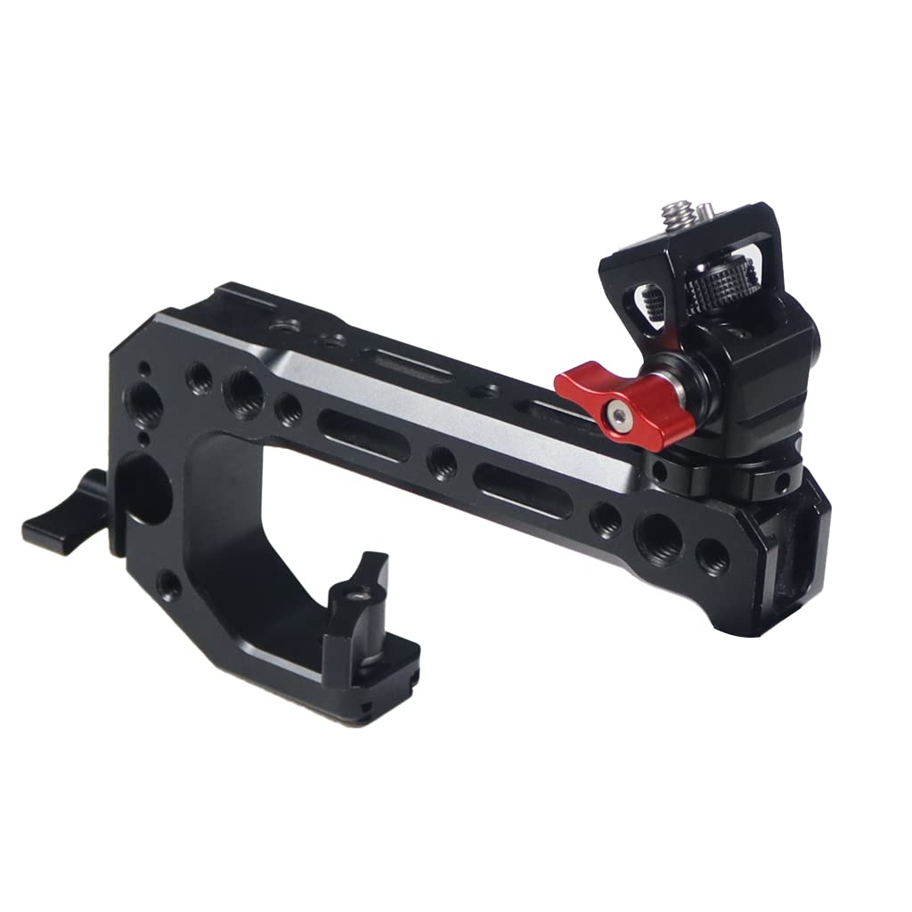 XT-XINTE Top Handle Grip for Camera Cage Protective Stabilizer Rig 1/4" Holes Cold Shoe w Monitor Holder Mount Photography Accessories