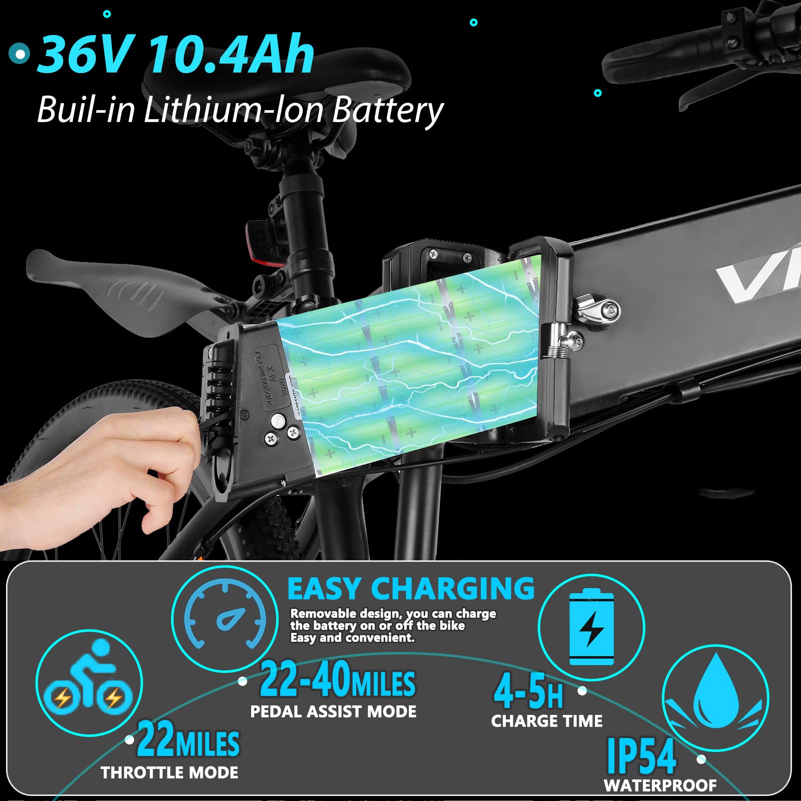 Vivi S3 Electric Bike 26" 350W Folding Electric Mountain Bike for Adults