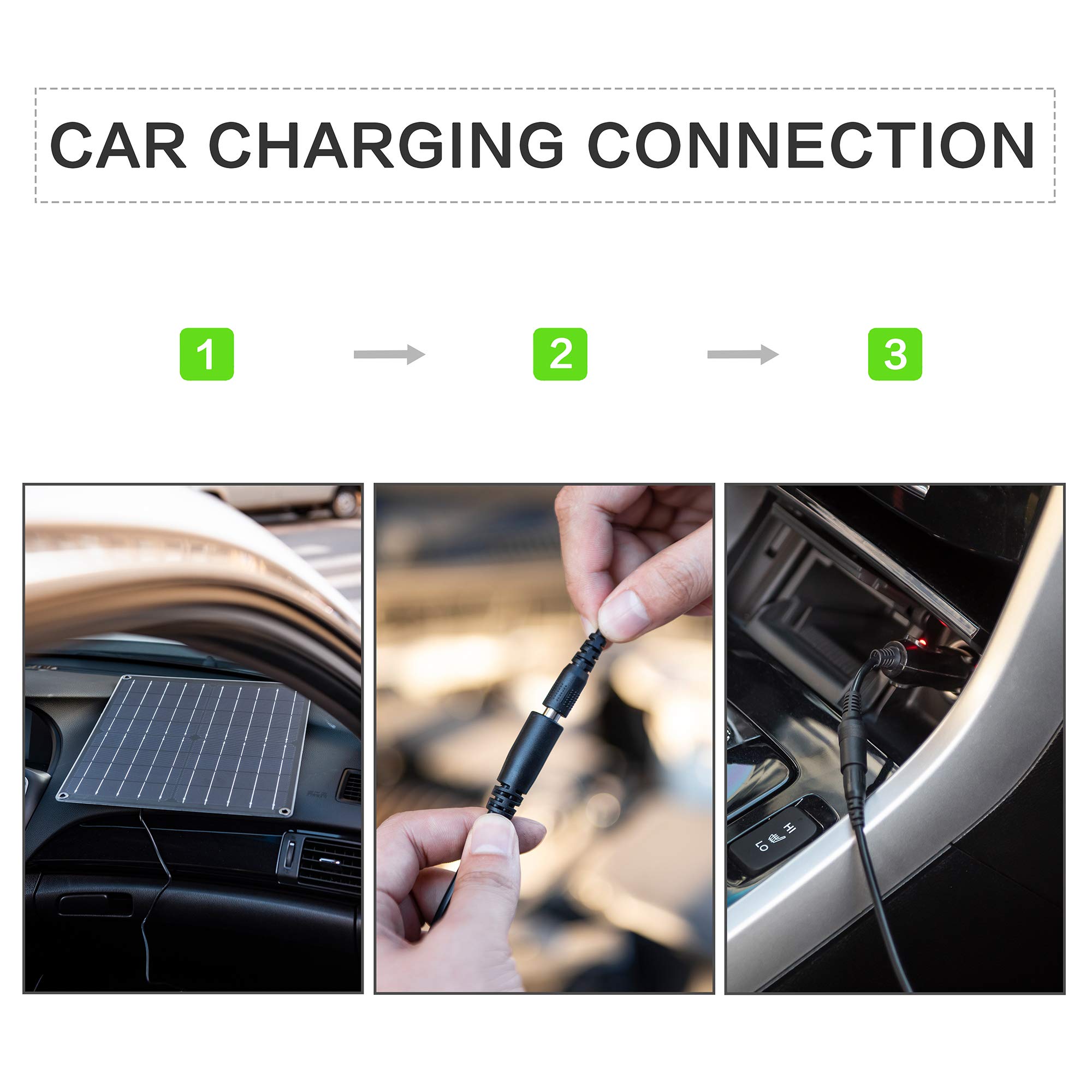 Topsolar 20 Watt 12 Volt Solar Trickle Charger 20W 12V Solar Panel Car Battery Charger Portable Solar Battery Maintainer for Car Motorcycle Boat Marine RV + Cigarette Lighter Plug Alligator Clip