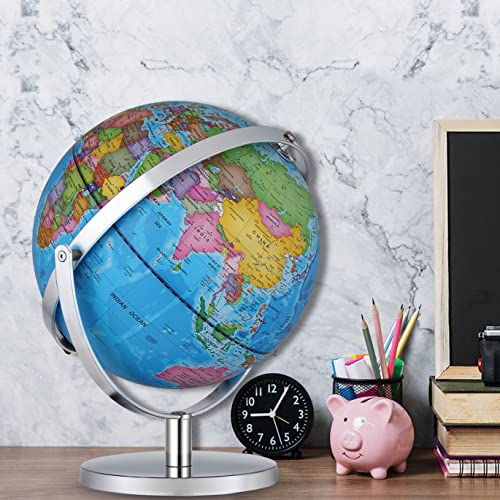 TUFFIOM World Globe, 9-Inch Diameter Illuminated Spinning Earth Globe Display Nightlight with AR interactive and interesting teaching and LED Night Light Lamp