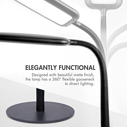 Tenergy LED Floor Lamp Desk Lamp, 2-in-1 Dimmable Task Lamp, 60-Min Timer, Flexible Gooseneck, Touch Control Floor Lamp for Reading/Crafting, 2000 Lumens
