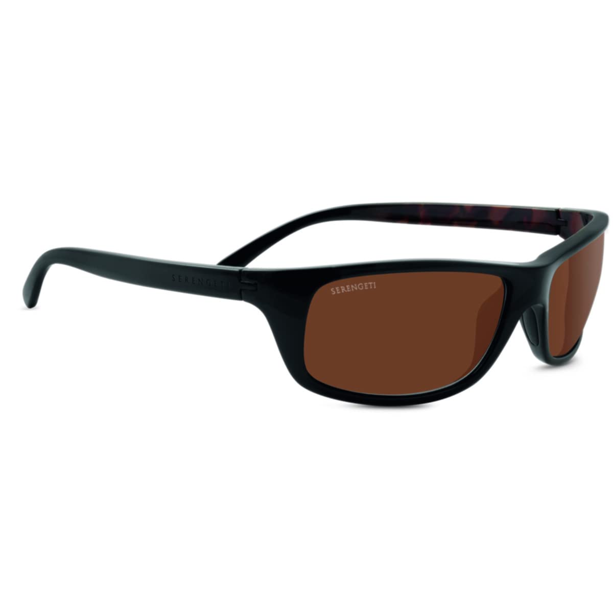 Serengeti Bormio 8167 Sunglasses, Shiny Black Tortoise, Polarized Drivers Lens